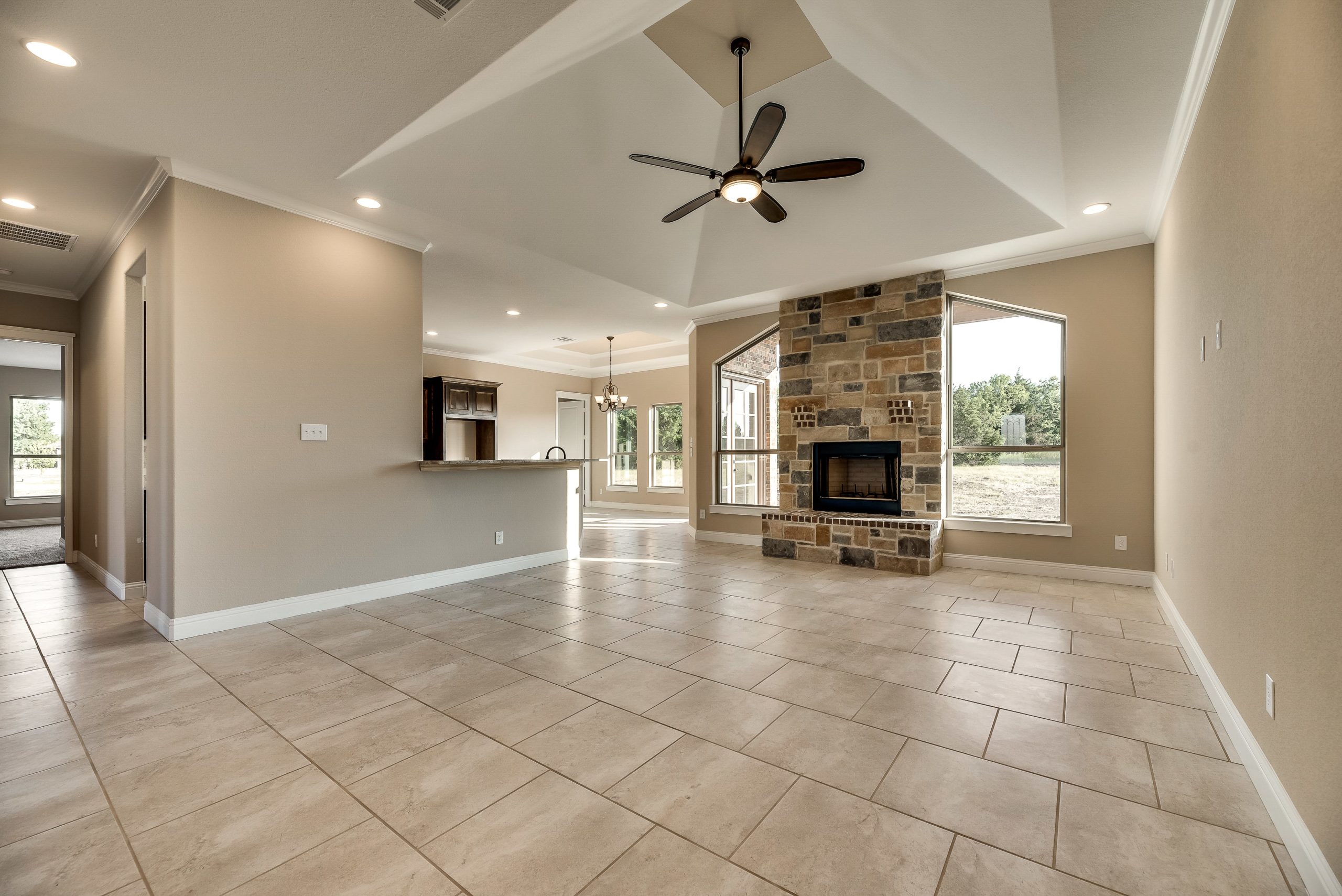 Custom Home Living Room Designs - Dallas Texas - Custom Home Builder